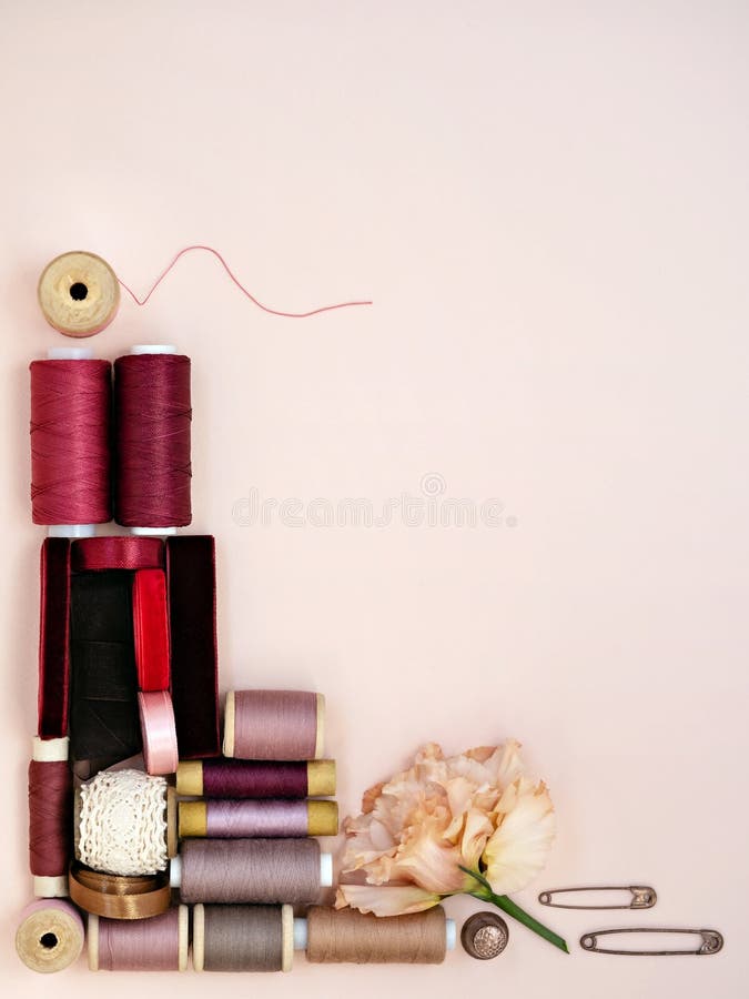 Sophisticated Craft and Sewing Tools Frame. Stock Photo - Image of ...