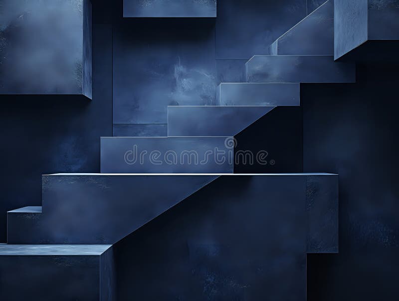 Sophisticated Dark Geometric Forms Arranged with Complex Depth Stock ...