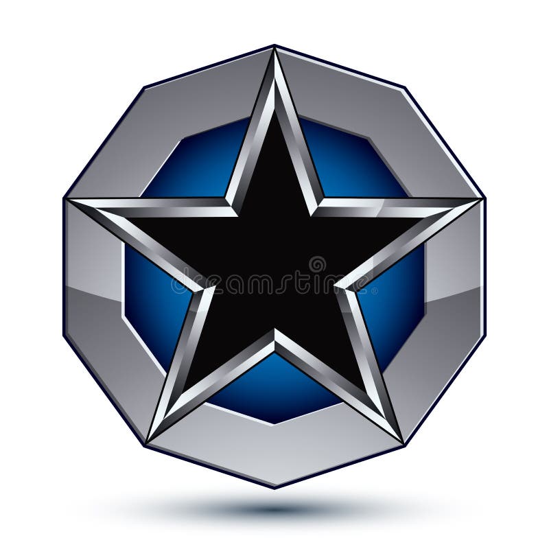 Sophisticated Design Geometric Symbol, Stylized Pentagonal Black Stock ...