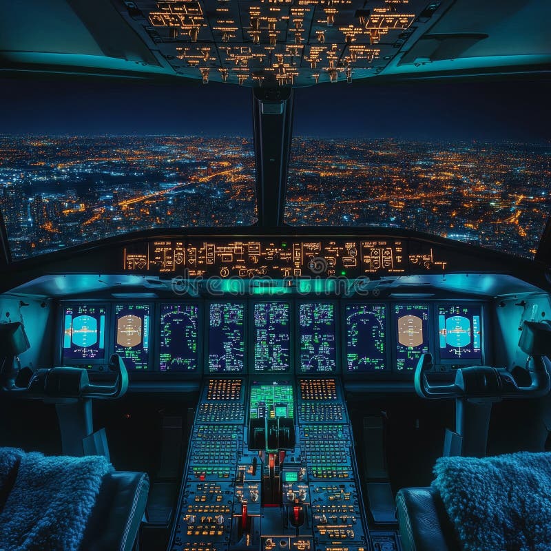 Futuristic Aircraft Cockpit Advanced Control Systems Stock Photos ...