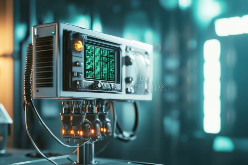 Digital Control Panel Displays Data in a High-tech Laboratory Setting ...