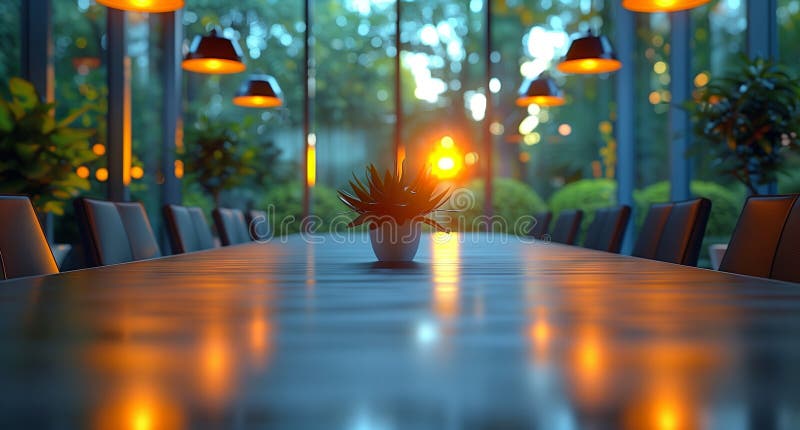 Sophisticated Dining Table with Ambient Lighting in Modern Restaurant ...