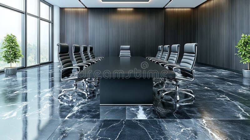Elegant Conference Room with Round Tables and Modern Decor Stock Image ...
