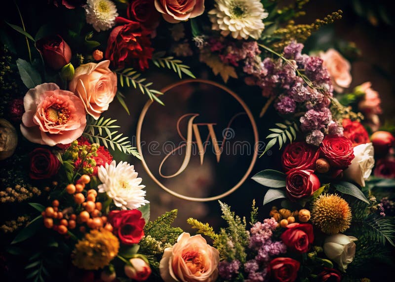 Sophisticated Floral Monogram Logo Design JW Initials in a Luxurious ...
