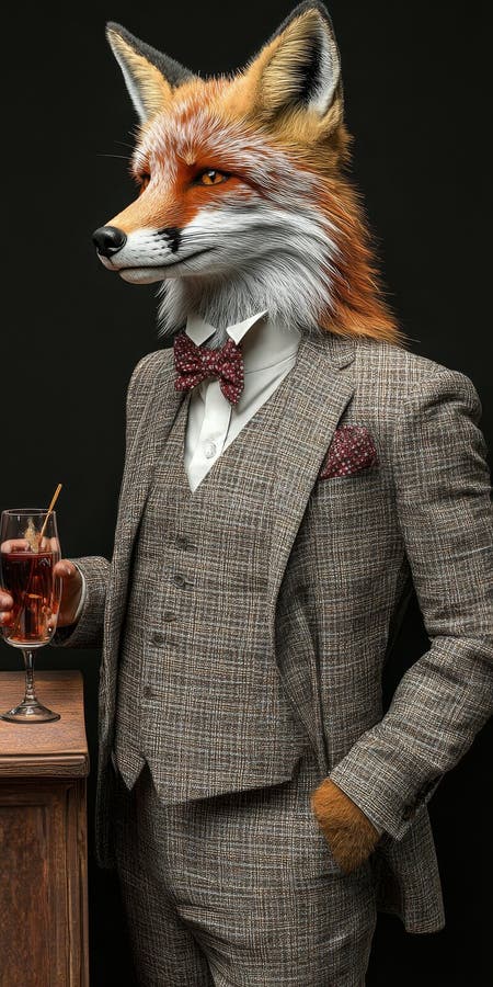 Sophisticated Fox in a Suit an Anthropomorphic Portrait Capturing ...