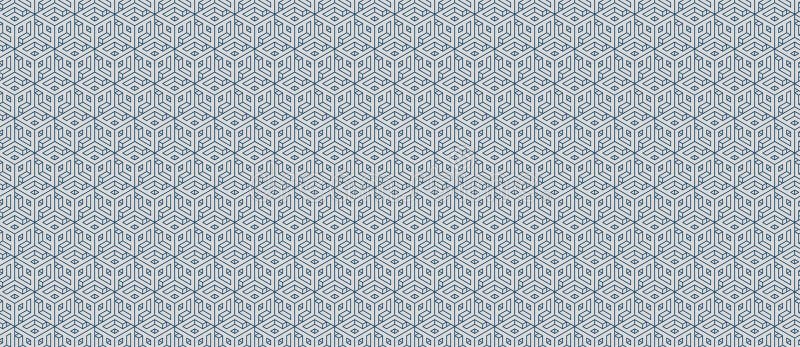Sophisticated Geometric Pattern Featuring Repeating Hexagonal Motifs in Subtle Blue Tones. Ideal ...