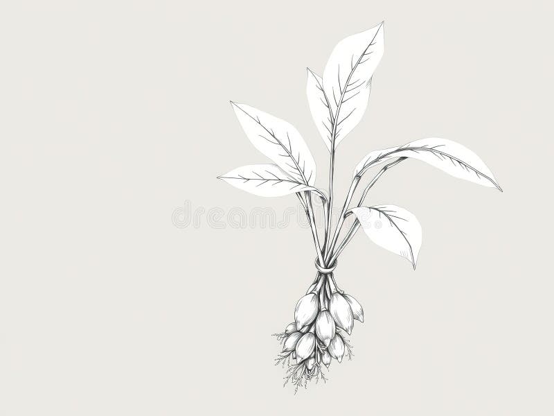 Elegant Ginger Plant Illustration a Modern Botanical Design Element for ...