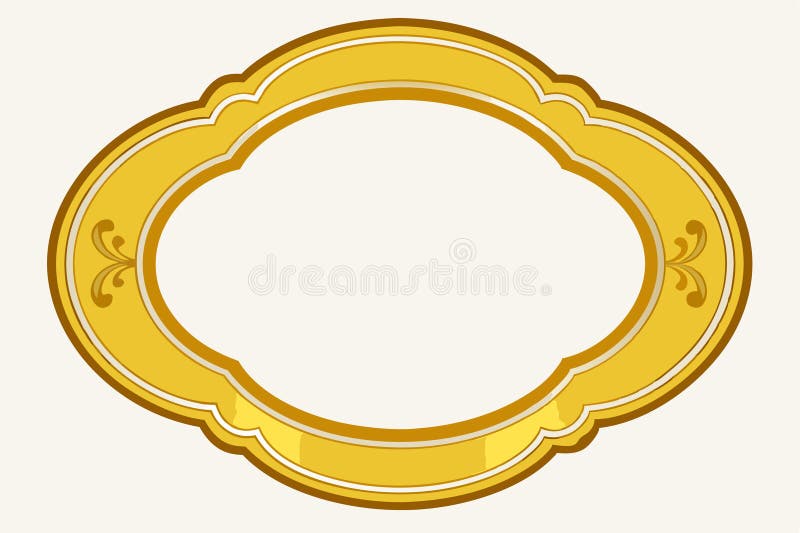 Elegant Gold Oval Frame Design for Design Projects Stock Illustration ...
