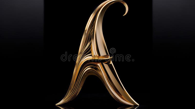 Sophisticated Gold Script Letters Stock Illustration - Illustration of ...