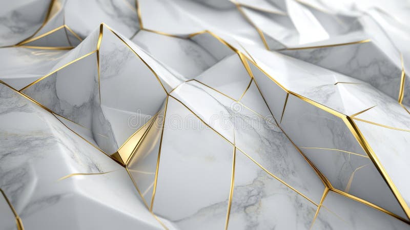 Sophisticated Grey and Gold Marble Design Featuring Geometric Patterns ...