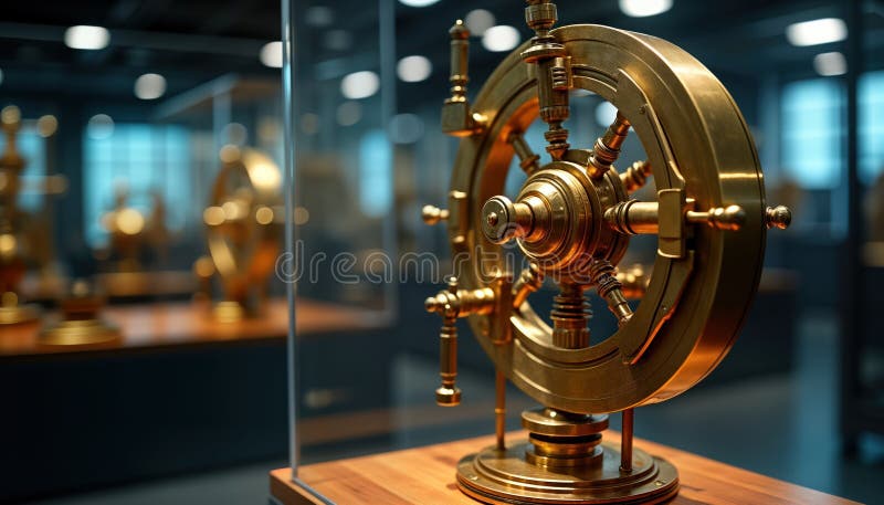 Sophisticated Gyroscope on Display in Modern Lab Setting. Detailed ...