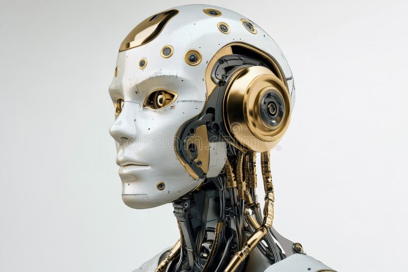 Sophisticated Humanoid Robot with Intricate Design and Metallic ...