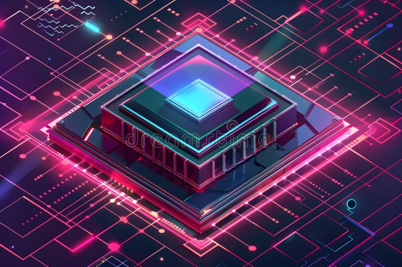 A Sophisticated and Intricate Futuristic of a High-tech Processor Chip ...