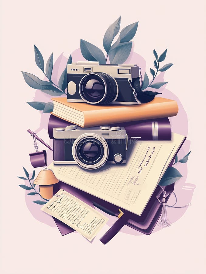 Sophisticated Journalism Graduation Card Showcasing Iconic Cameras and ...