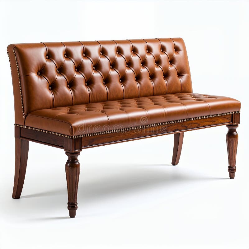 Elegant Leather Bench with Button-tufted Design for Sophisticated ...