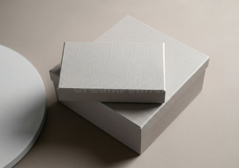 Elegant Mockup of Textured Packaging Boxes on a Neutral Background ...