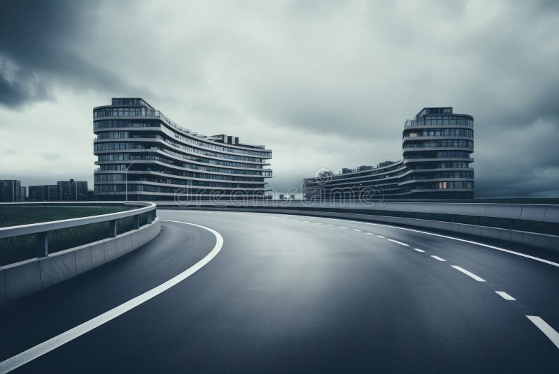 Sophisticated Modern Building Road. Generate Ai Stock Image - Image of ...