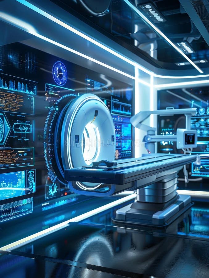 A Sophisticated MRI Machine in a Well-lit Diagnostic Center with ...