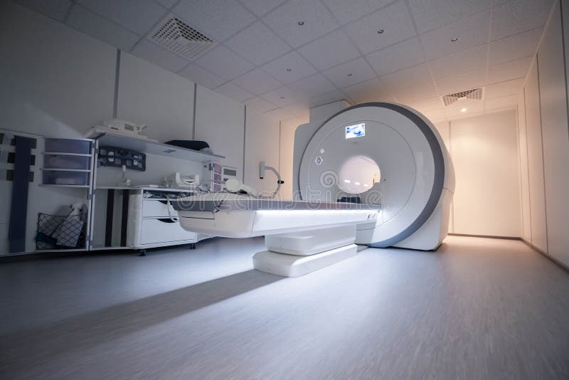 A Sophisticated MRI Scanner at Hospital. MRI Machine. Hospital Interior ...