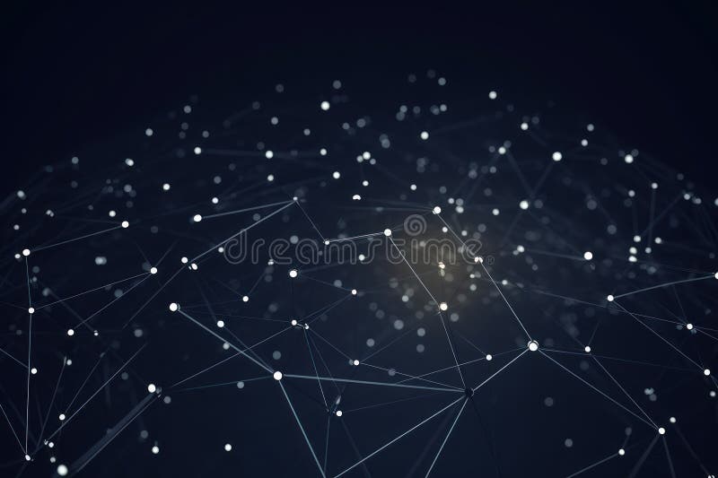 Sophisticated Network Silhouette Graphic AI Generated Stock ...