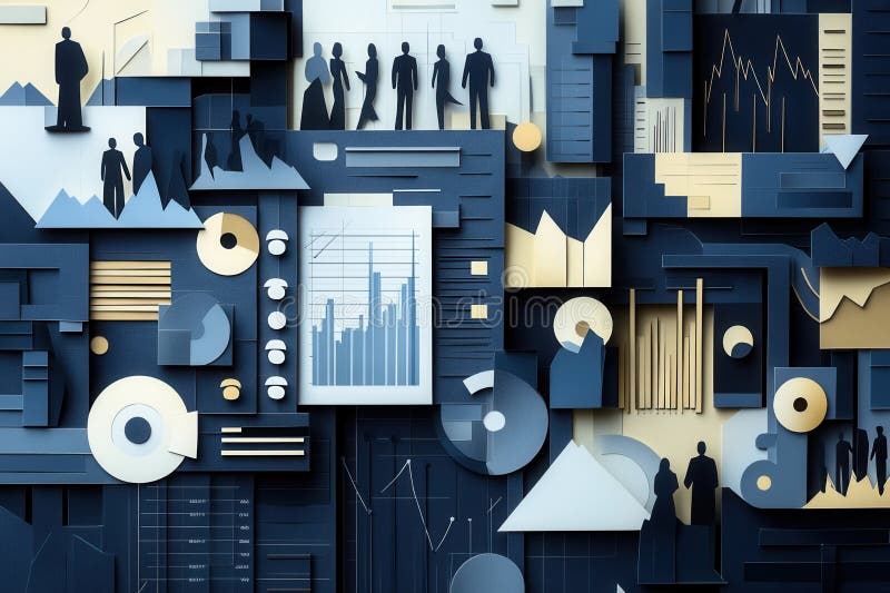 Sophisticated Paper Art Depicting Political Analysis with Layered ...