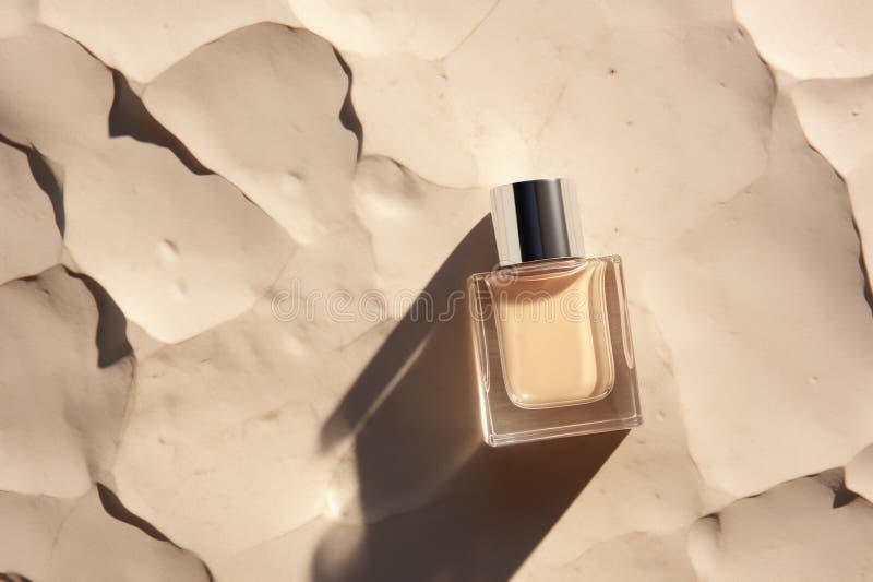 Perfume Bottle Beige Textured Surface Stock Photos - Free & Royalty ...