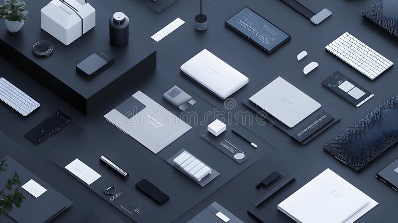 A Sophisticated Portfolio Mockup with Various Product Prototypes ...
