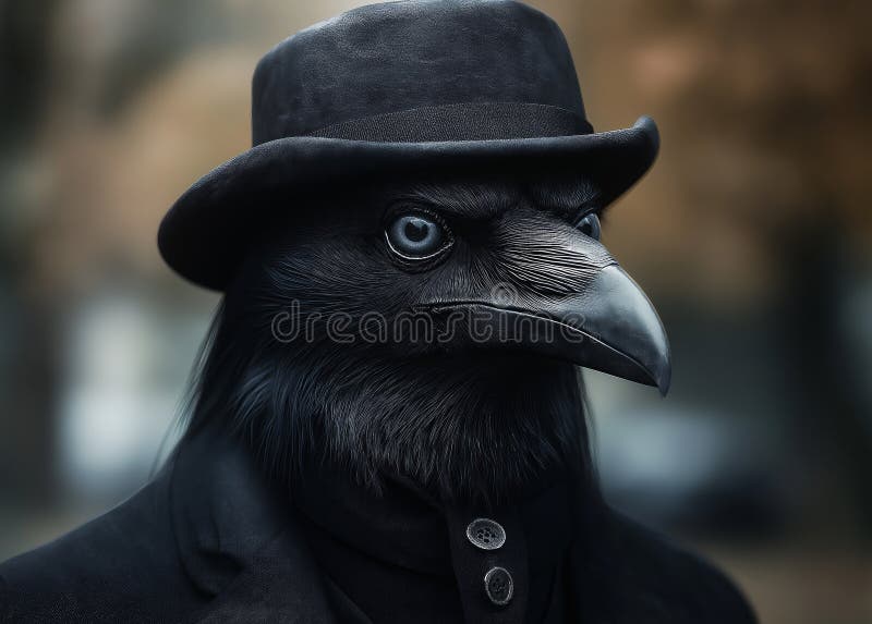 A Sophisticated Raven in a Classic Black Hat: a Masterpiece of Digital ...