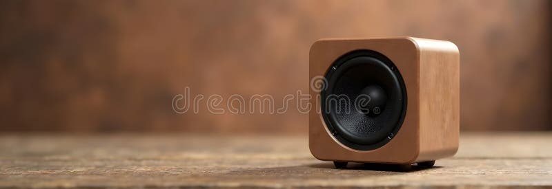 Vintage Speakers on Mocha Mousse Banner Retro Audio Elegance Stock ...