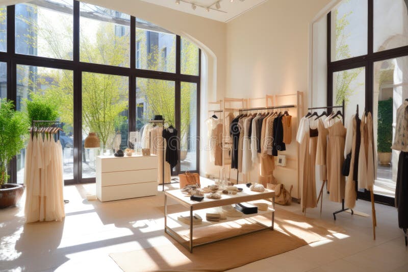 Sophisticated Retail Space: View from within. Stock Image - Image of ...