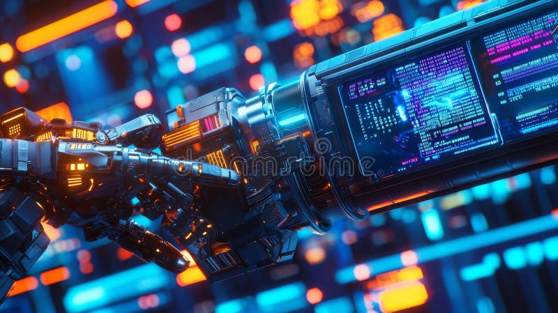 Sophisticated Robot Arm Functioning in a Smart Automation Setting Stock ...