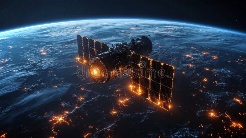 Advanced Satellite in Low Earth Orbit Transmitting Telemetry Data and ...