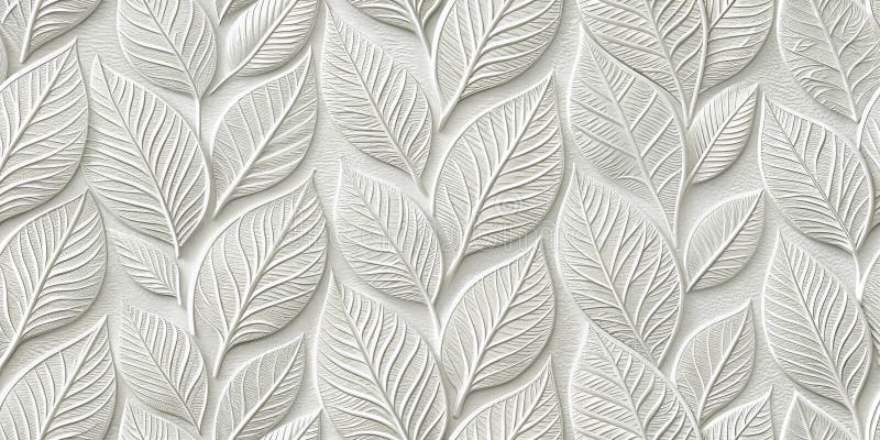 A Sophisticated Seamless Embossed Leaf Pattern on a Delicate White ...