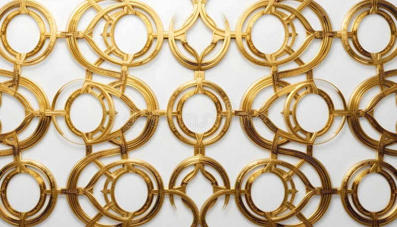 "Elegant Seamless Luxury Golden Pattern with Interlocking Circles on a ...