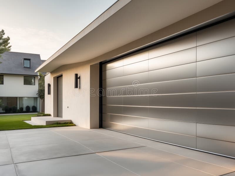 Sophisticated Sectional Doors for a Modern Garage Entrance Stock Image ...