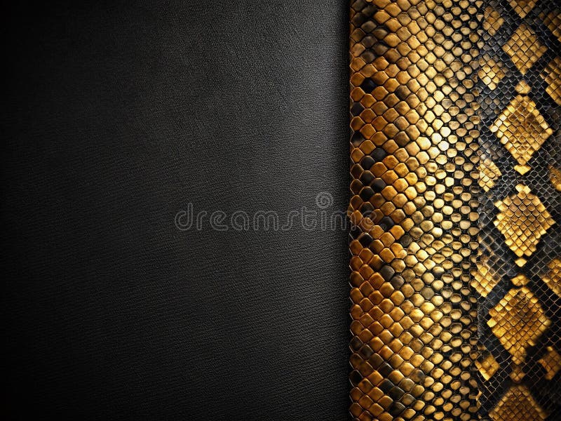 Sophisticated Snake Skin Texture Background: Dark Gold and Black Design ...