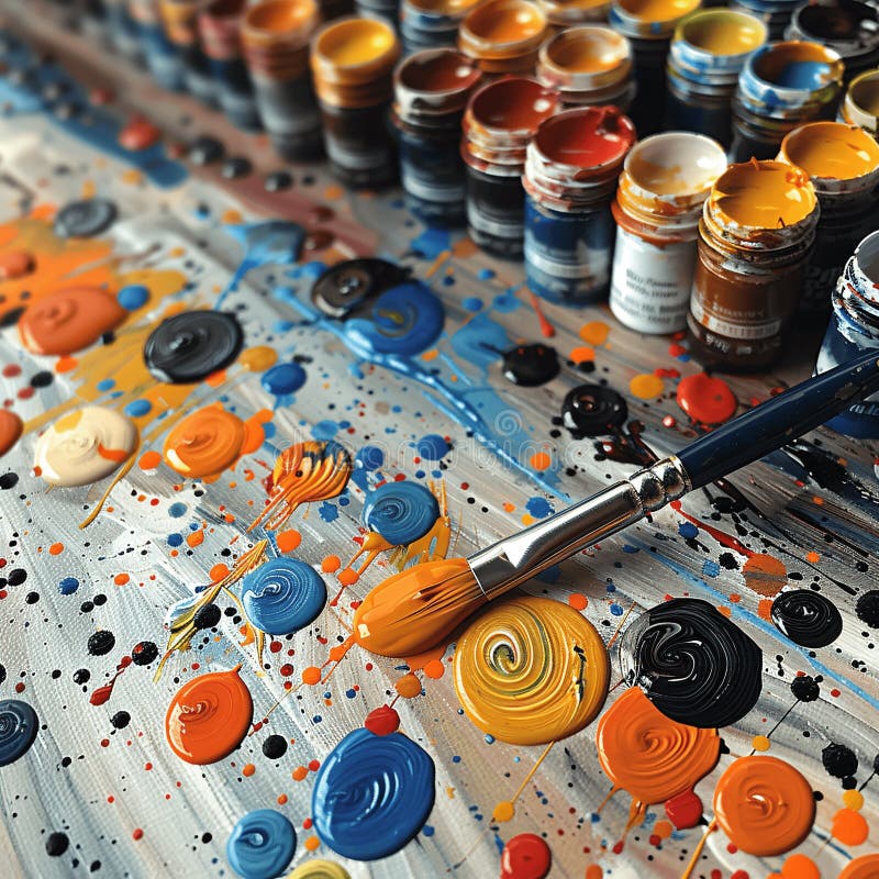 Sophisticated Splatter Effect with Bold and Subtle Hues. Stock ...