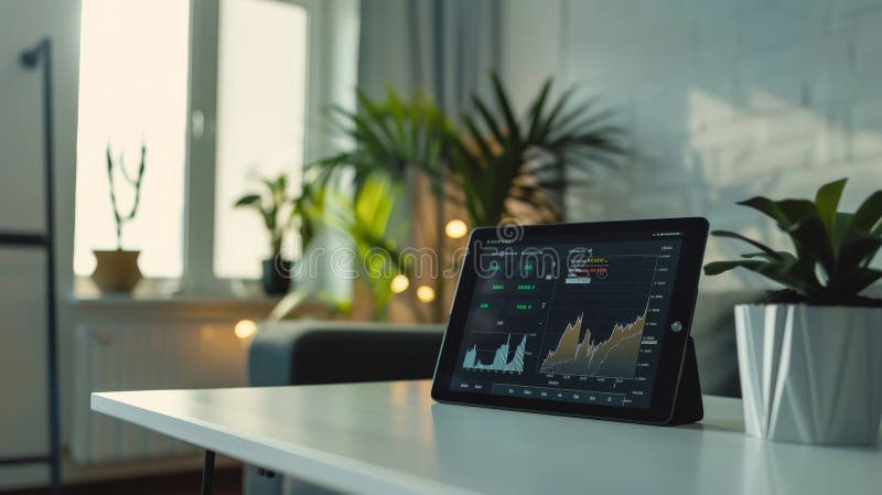 Sophisticated Trading Platform Displayed on a Tablet, Set in a ...