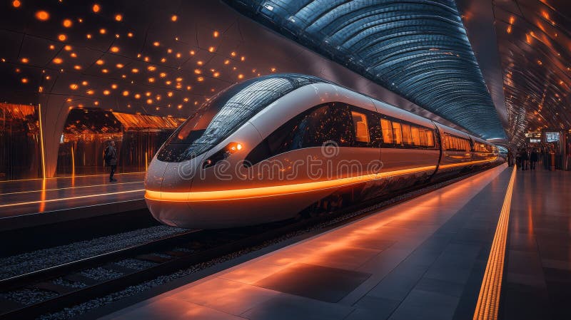 Sleek Automated Transport Pods in Facility Stock Image - Image of ...