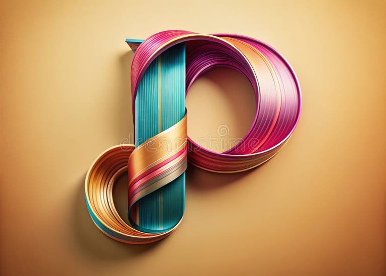 Elegant Rolling Letter P Design with Alpha Channel a Vector Graphic ...