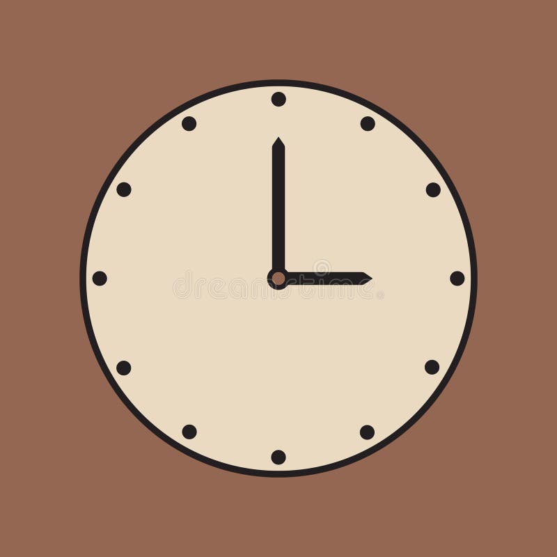 Vector Brown Wall Clock Icon Illustration Stock Vector - Illustration ...