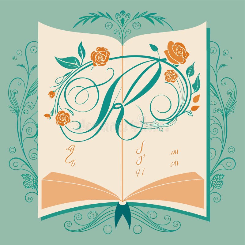 A Sophisticated Wedding Monogram Featuring the Letter R in Elegant ...