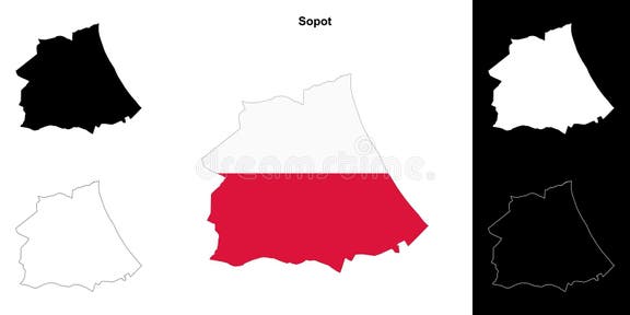 Sopot outline map stock vector. Illustration of design - 356924327