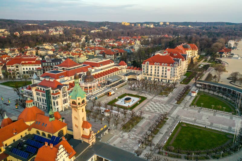 Sopot, Poland - April 4, 2019: Center of Sopot Captured with a Drone on ...