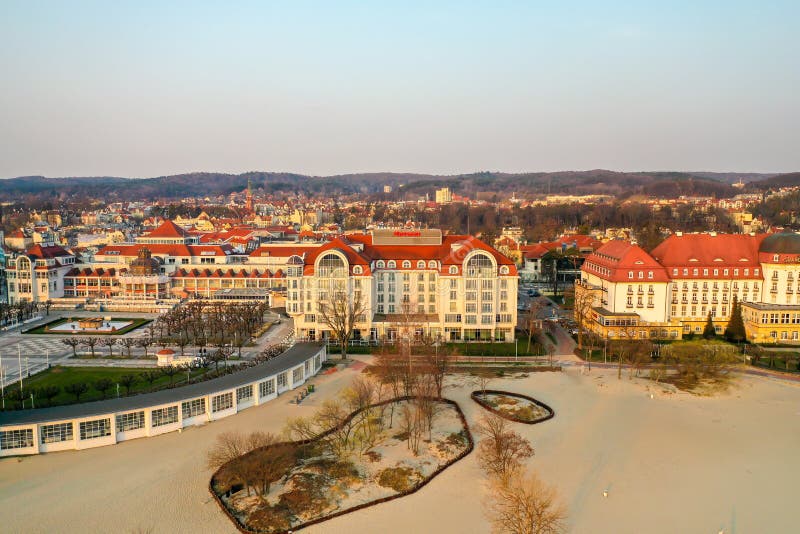 Sopot, Poland - April 4, 2019: Center of Sopot Captured with a Drone on ...