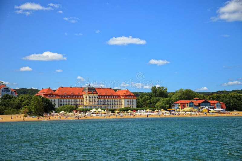 Strand in Sopot stockbild. Bild von tourismus, leute - 18220307
