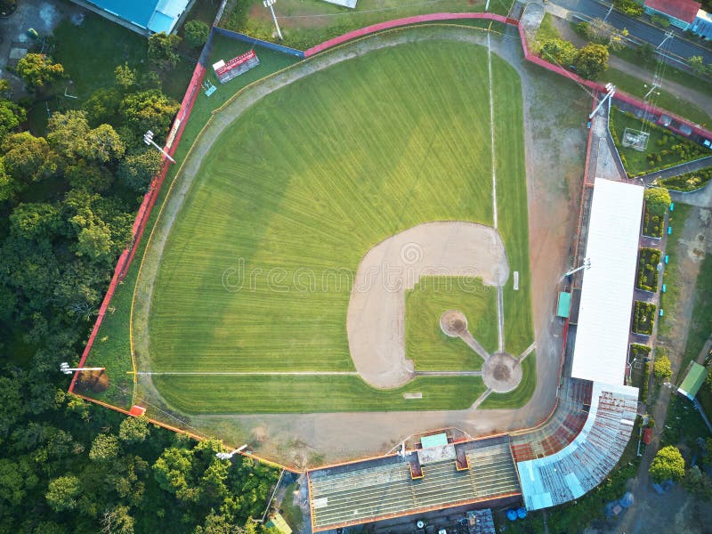 Sopra La Vista Sul Campo Di Baseball Fotografia Stock - Immagine di ...