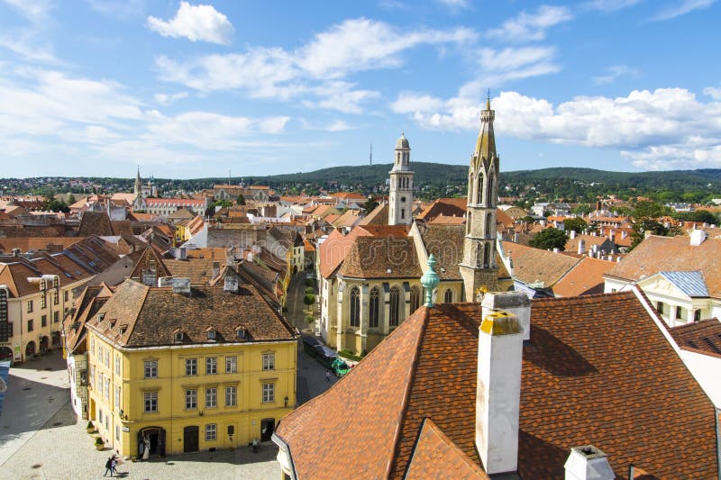 View from the Medieval Fire Tower in Sopron Editorial Photography ...