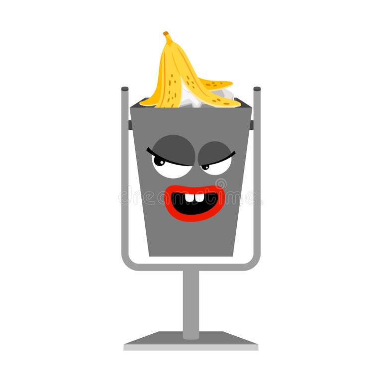 Soptunna med matavfall vektor illustrationer. Illustration av bort ...