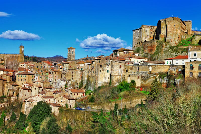 Sorano , Italy stock photo. Image of landscape, ancient - 38763286